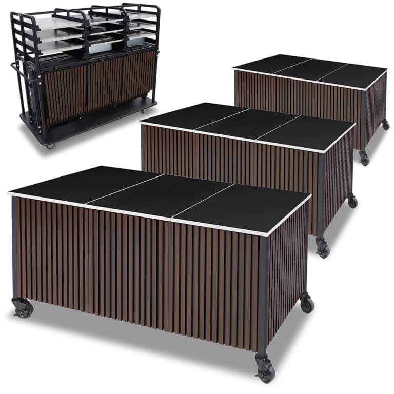 Trio Folding Action Station - Slatted Veneer - 5070D - Forbes Industries